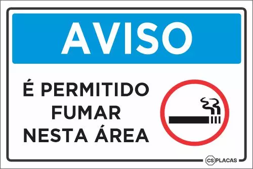 È Permitido Fumar Nesta Àrea - CS Placas | Sinalização & Segurança